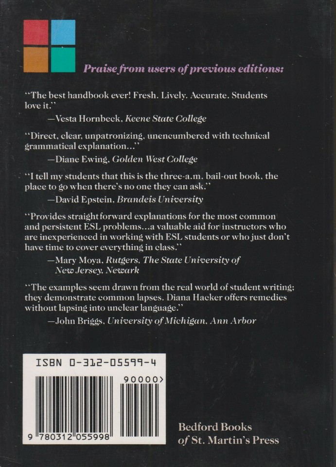 The Bedford Handbook For Writers by Diana Hacker (Paperback, Reference ...