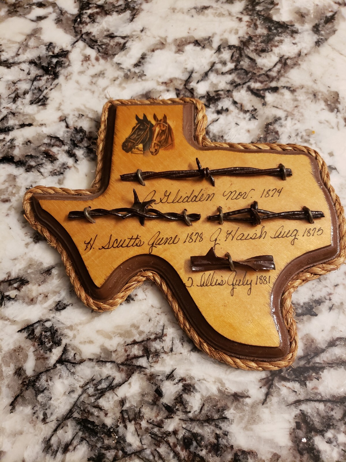 Antique Barbed Wire 1874- 1881 Wooden Texas Display Labeled With Names ...