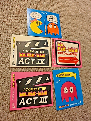 Lot of 5 1981 Ms Pacman Sticker Cards #s 45, 46, 47, 48, 50 | eBay