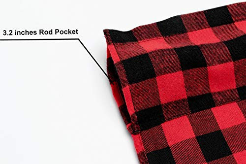 2 Pack Buffalo Check Plaid Window Valances Red and Black Farmhouse ...