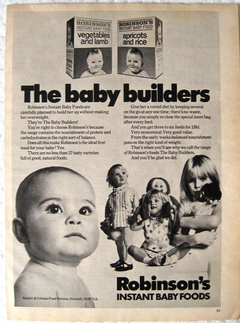 Original 1970 Print Advert, Robinson's Baby Food | eBay UK
