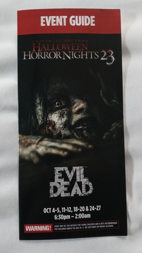 Halloween Horror Nights Event Guide Map 2013 HHN 23 Evil Dead | eBay