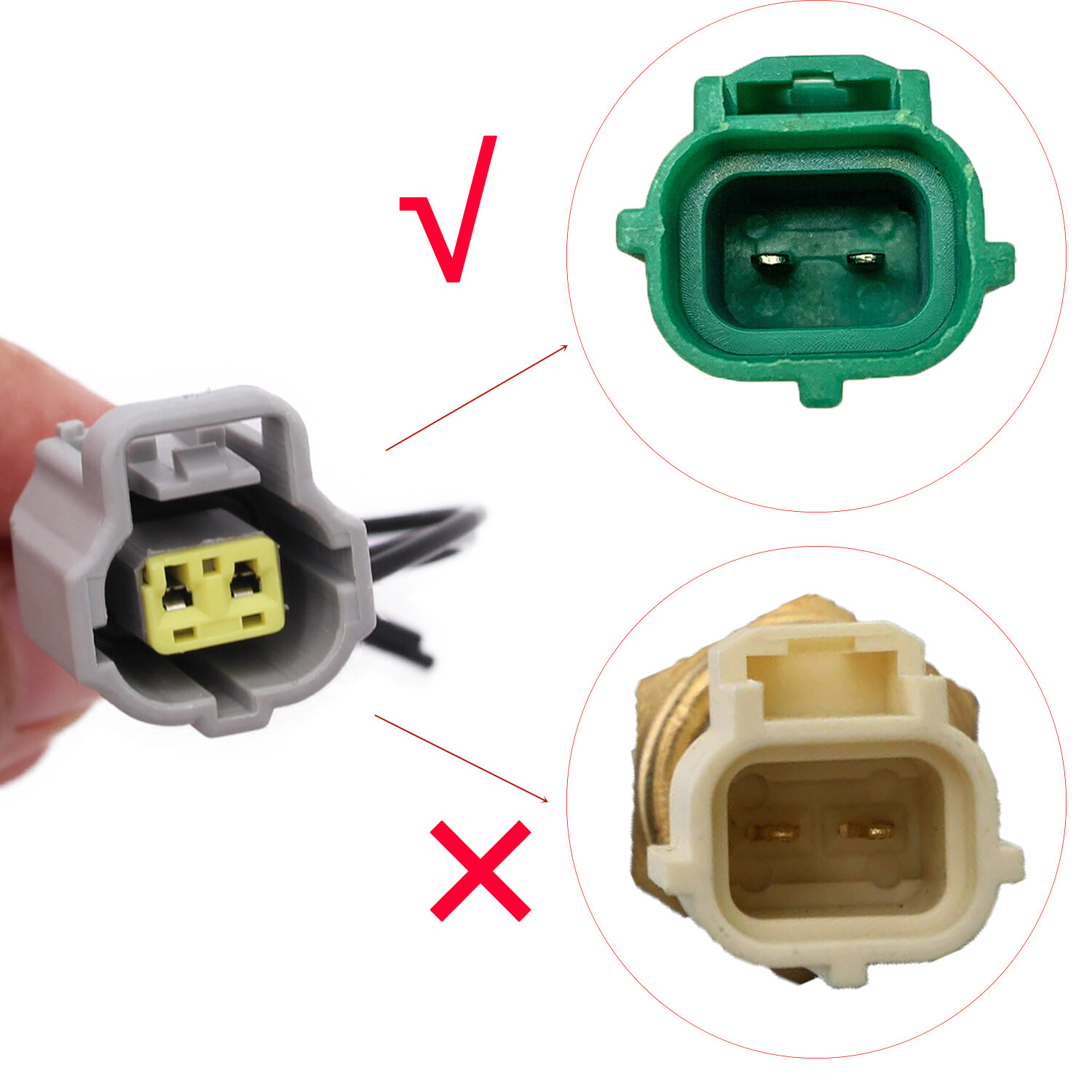 Coolant Water Temperature Sensor Connector Plug Pigtail Fit for ...