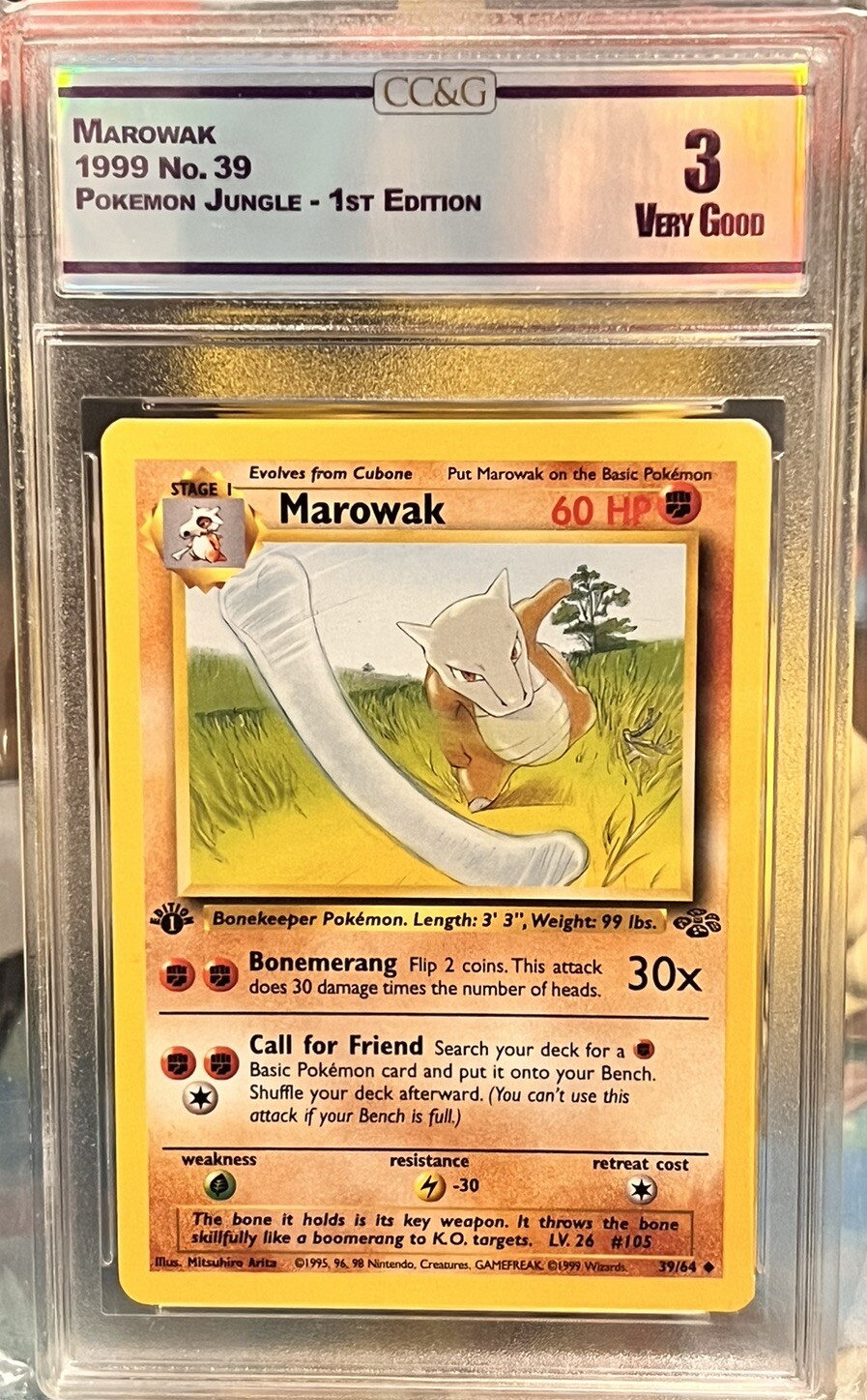 Pokémon TCG Marowak Jungle 39/64 Regular 1st Edition Uncommon CC&G 3 ...