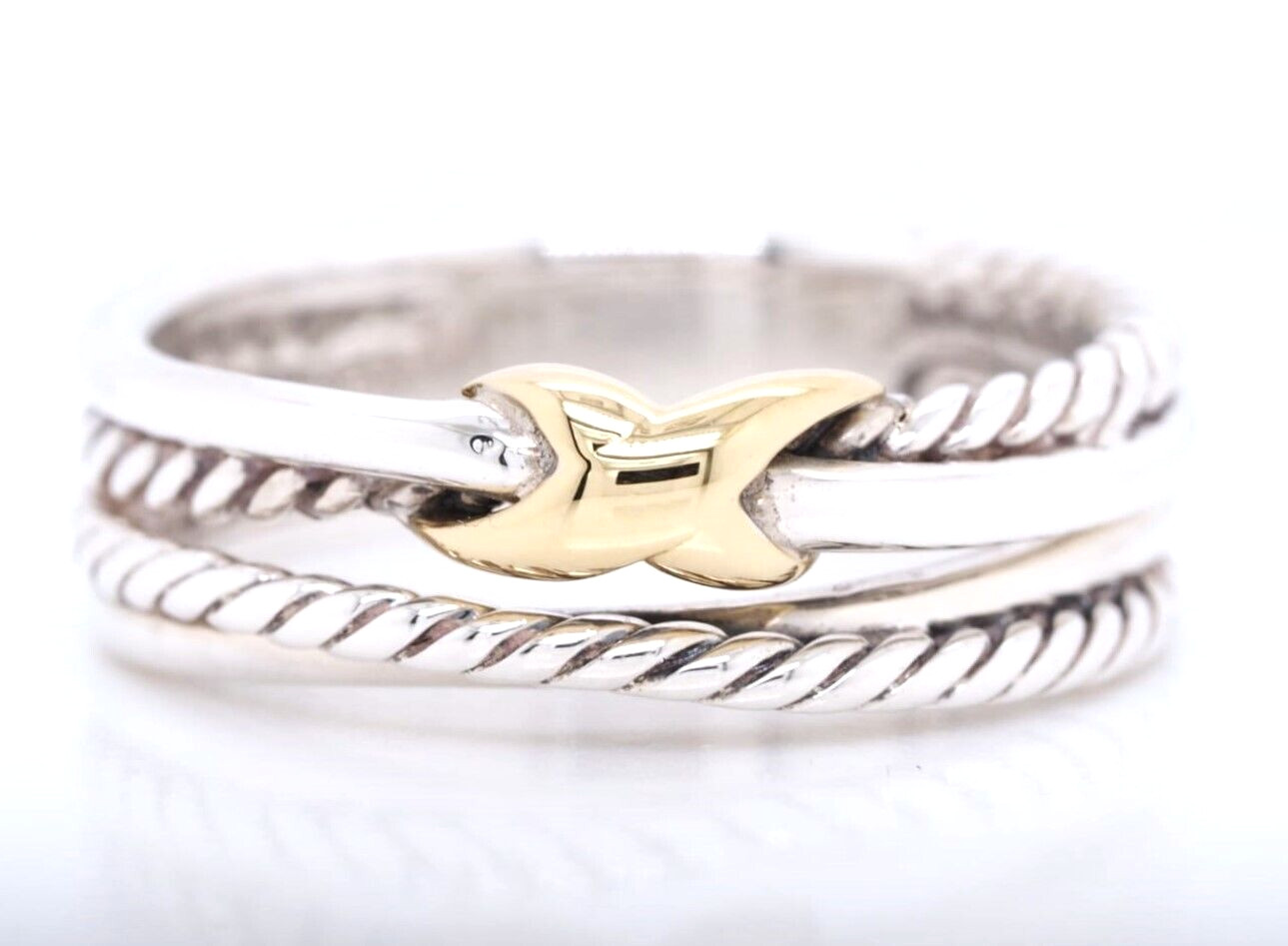 David Yurman 18k Gold & SS Double Crossover Golden Kn… - Gem