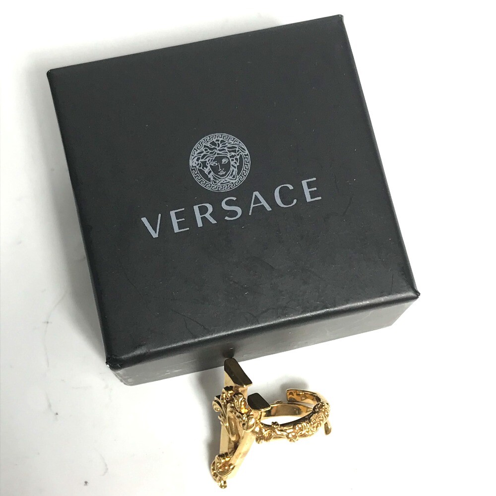 VERSACE V logo Greca Accessories Ring Metal Gold - Gem