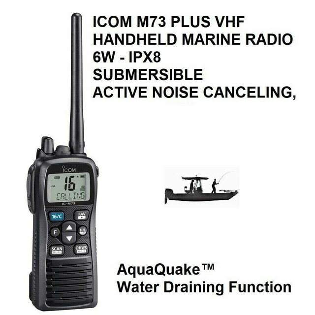 Icom M73 Plus Handheld VHF 6w Ipxb Submersible Active Noise #m73 31 for ...