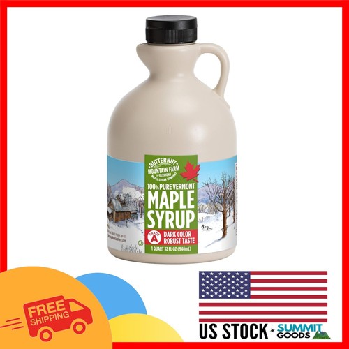 Pure Vermont Grade A Dark Maple Syrup 32 Fl Oz - Robust Flavor, All ...