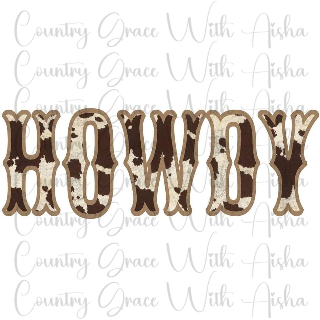 Sublimation Transfer Howdy Cow Print Western Ready To Press Heat ...