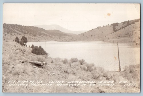 US Highway Clifton Reservoir Escudilla Mts. Springville AZ RPPC Photo ...