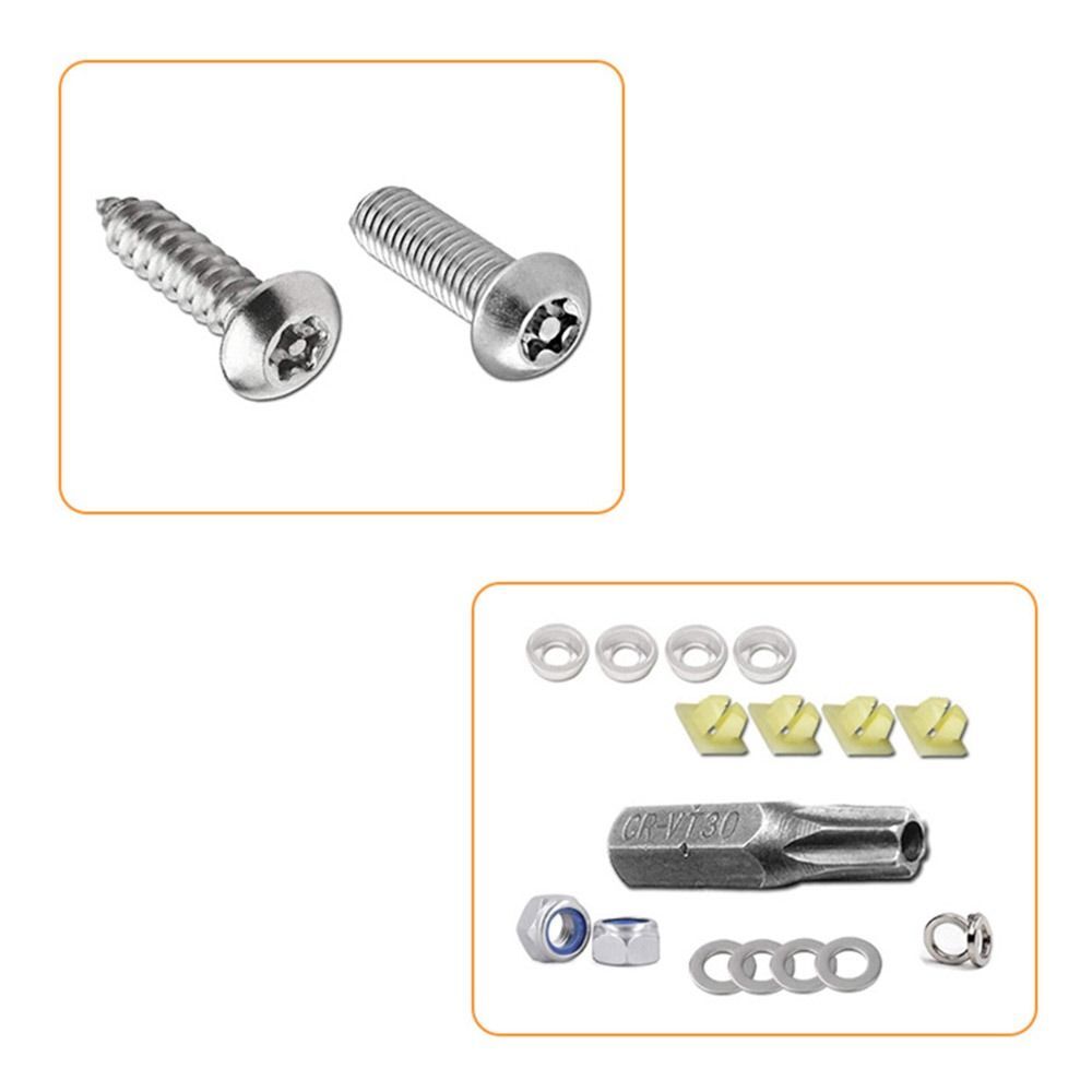 Stainless Steel License Plate Security Screws Anti Theft Fasteners Nuts ...