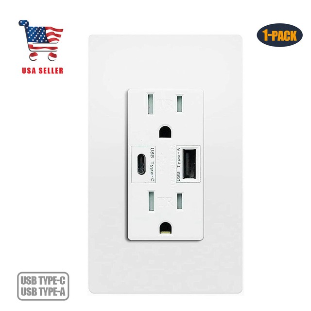 Lutron Duplex Receptacle Outlet 15 Amp Tamper Resistant Wall Electrical ...