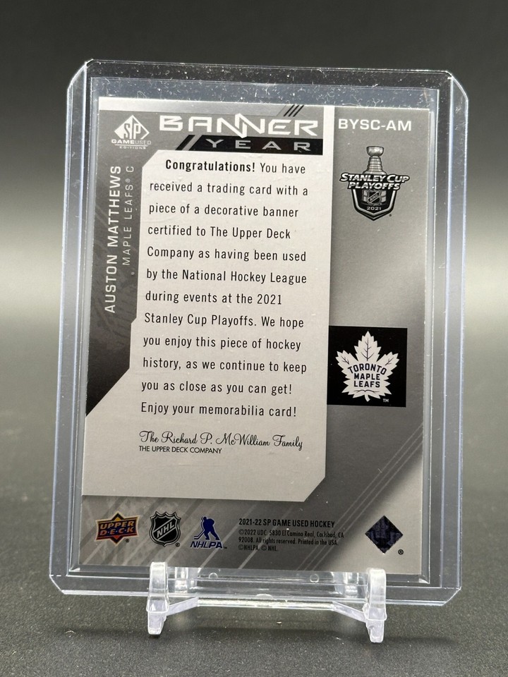 Auston Matthews 2021-22 SP Game Used Banner Year #BYSC-AM | eBay