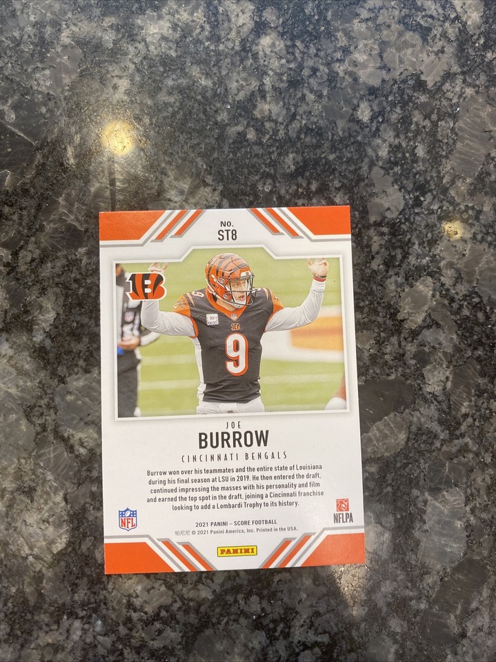 2021 Panini Score Scoreteam JOE BURROW Card # ST8 NM or Better | eBay