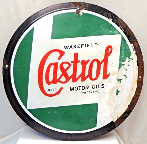 Castrol Motor Oil Wakefield Advertising Sign Board Vintage Porcelain ...