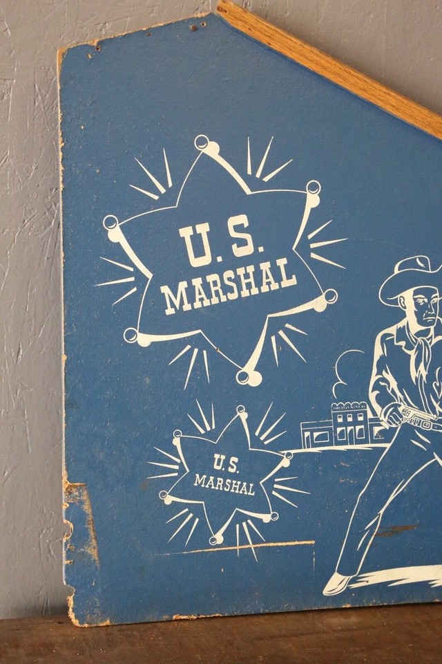 Vintage U.S. Marshall Target Coin Op Machine Arcade Target Game Sign ...