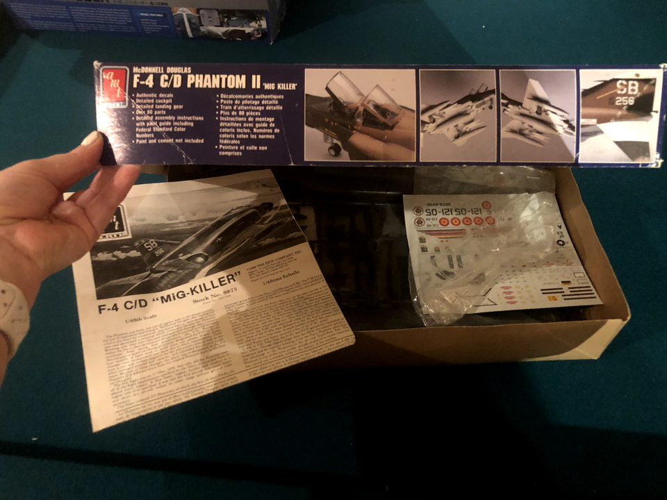 amt 1:48 F-4 C/D PHANTOM II 'Mig Killer' Model Kit (Box Opened/Parts ...