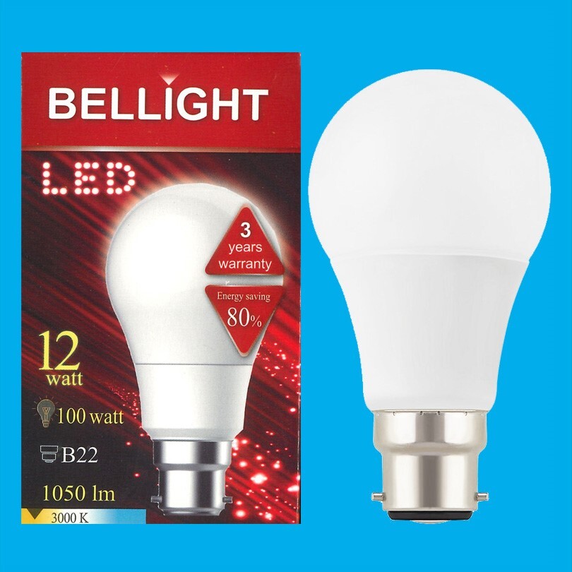 6x 12W LED GLS A60 BC Bayonet Cap B22 3000K Warm White Lamp Light Bulb ...