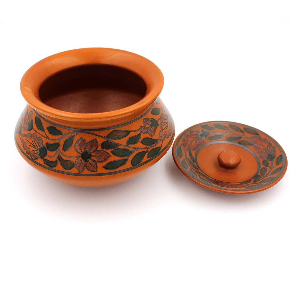 Handmade Ceramic Handi with lid Curd Setter/Biryani Serving Pot - 500ml ...
