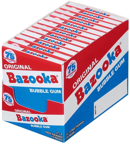 12x Throwback Original Bazooka Mini Wallet Bubblegum 6 Pieces Pack ...