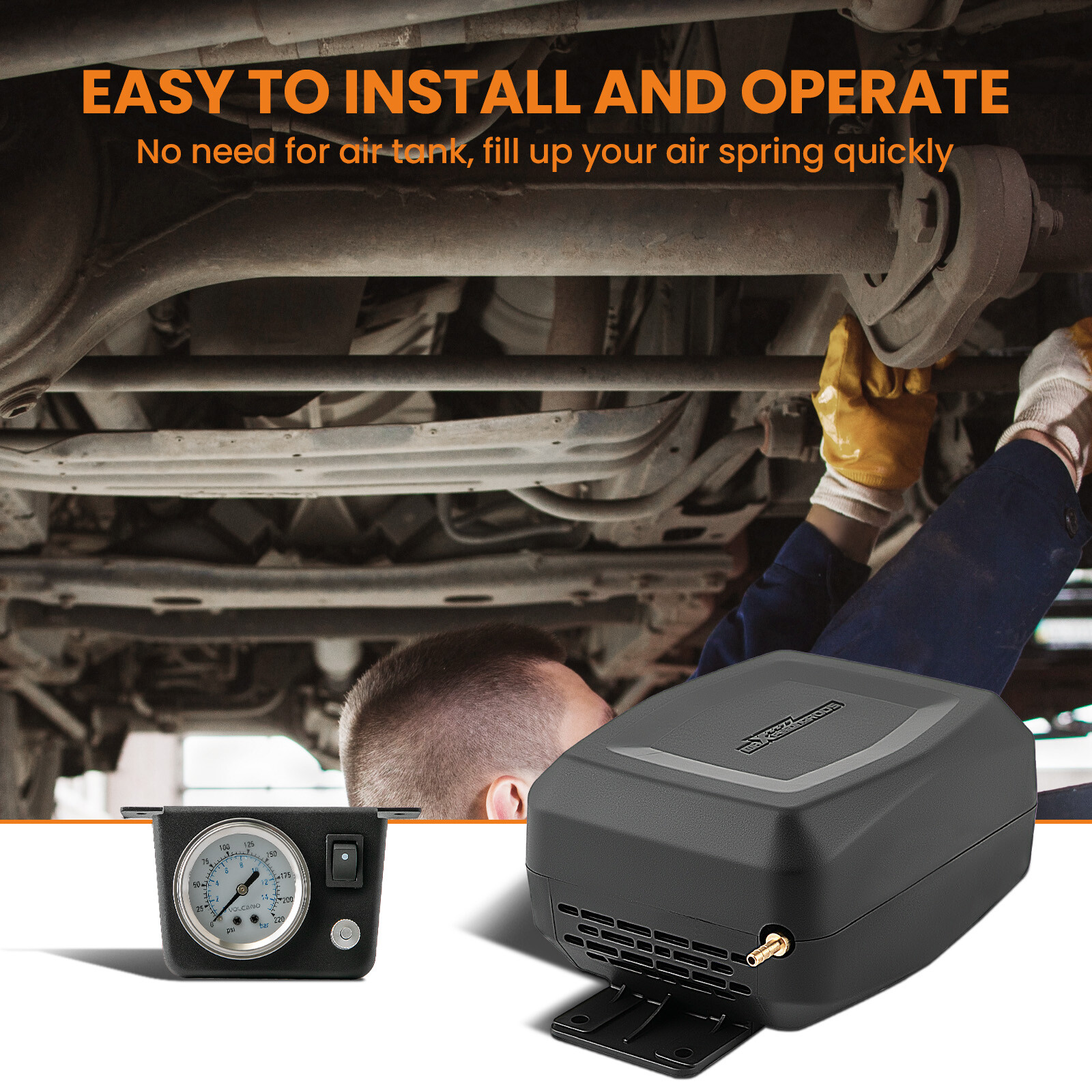 Air Suspension Kit+ Air Shock Compressor for Chevy Silverado 1500 2007 ...