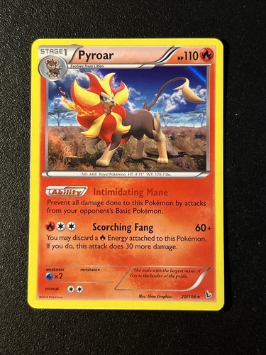 Pyroar 20/106 Rare Holo Pokemon TCG Flashfire NM | eBay