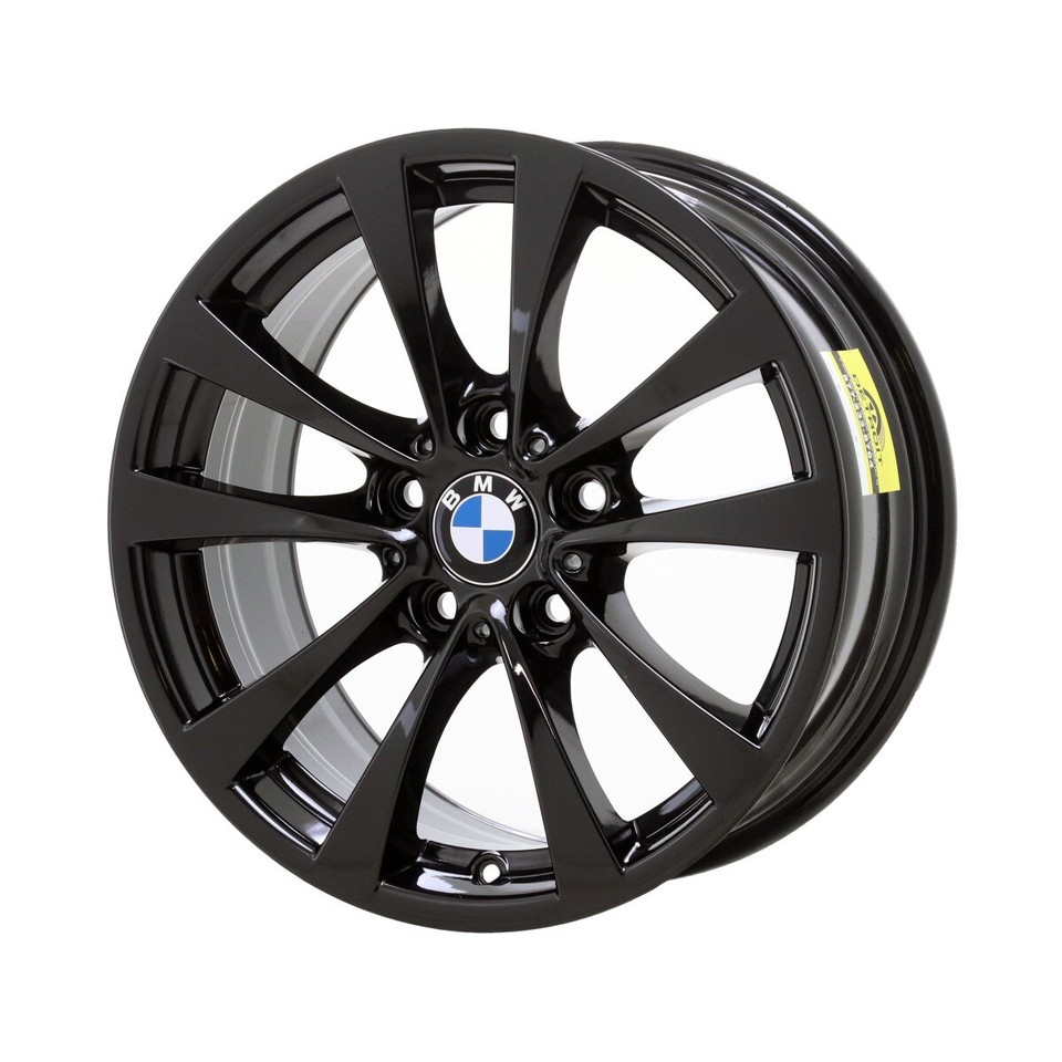 17" BMW 320i GLOSS BLACK EXCHANGE WHEELS RIMS FACTORY OEM 71536 2012 ...