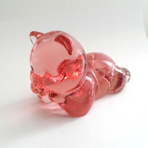 Fenton Pink Rose Glass Bear Figurine Paperweight | eBay