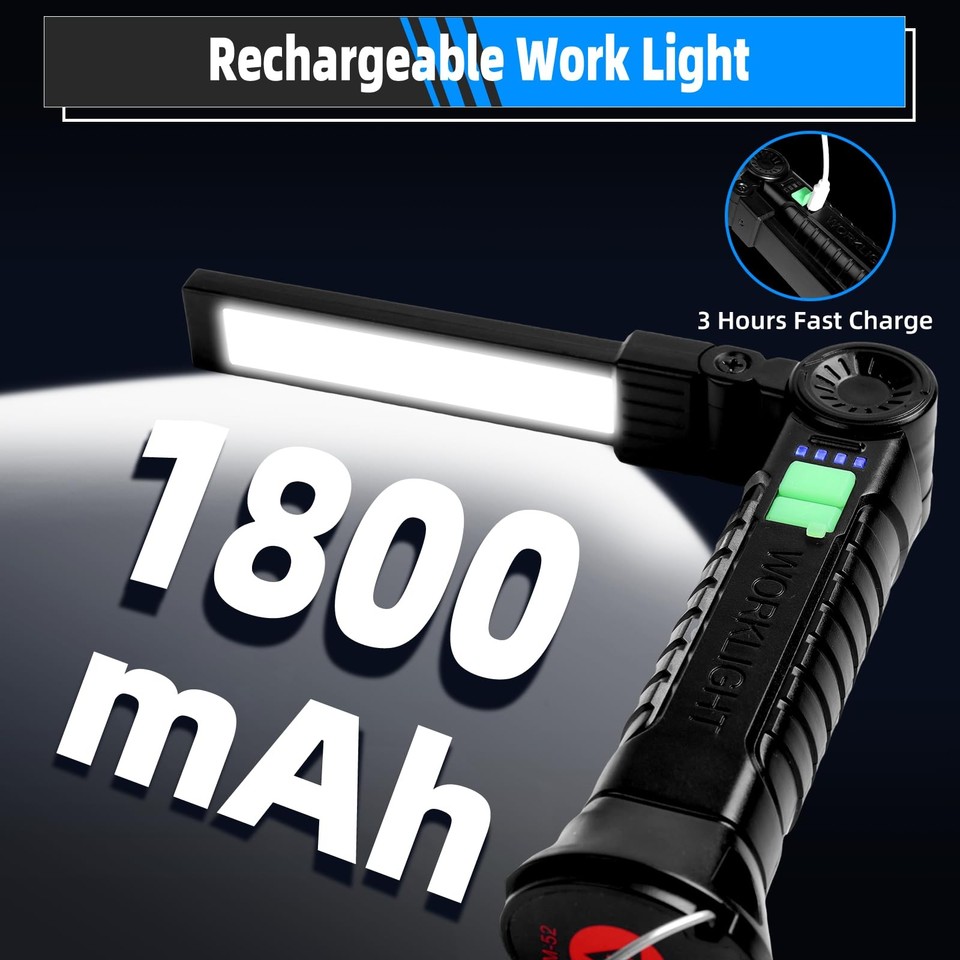 20-Pack Rechargeable Work Light for Mechanics with Magnetic Base and ...