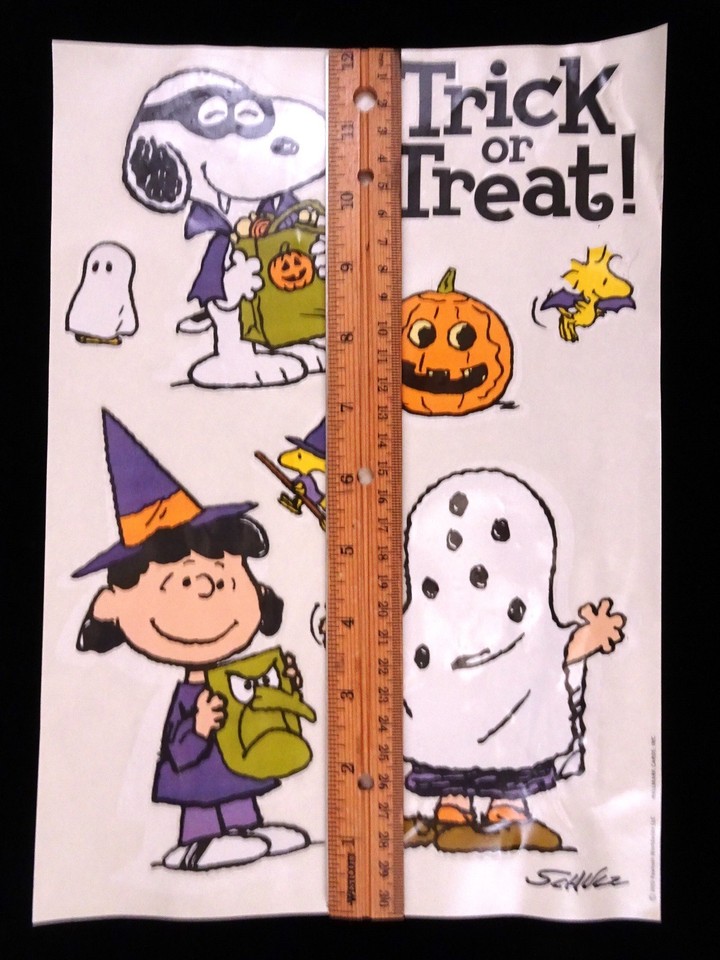 2012 Hallmark Peanuts Great Pumpkin Restick Window Stickers Woodstock ...