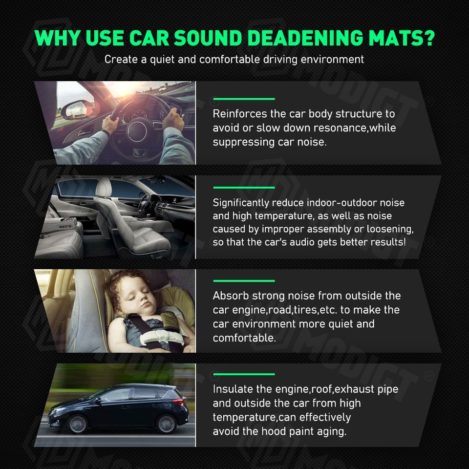 94"x40" Car Auto Parts Truck Sound Deadener Heat Insulation Underlay ...