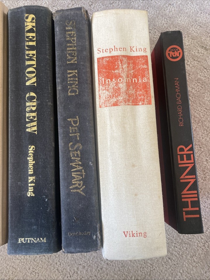 8 Stephen King Hardcover lot (No Dust Jackets) Christine, Cujo, Pet ...