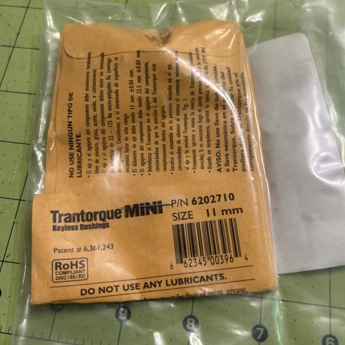 TRANTORQUE FENNER 6202710 KEYLESS BUSHING 11MM NEW BAG U3S | eBay