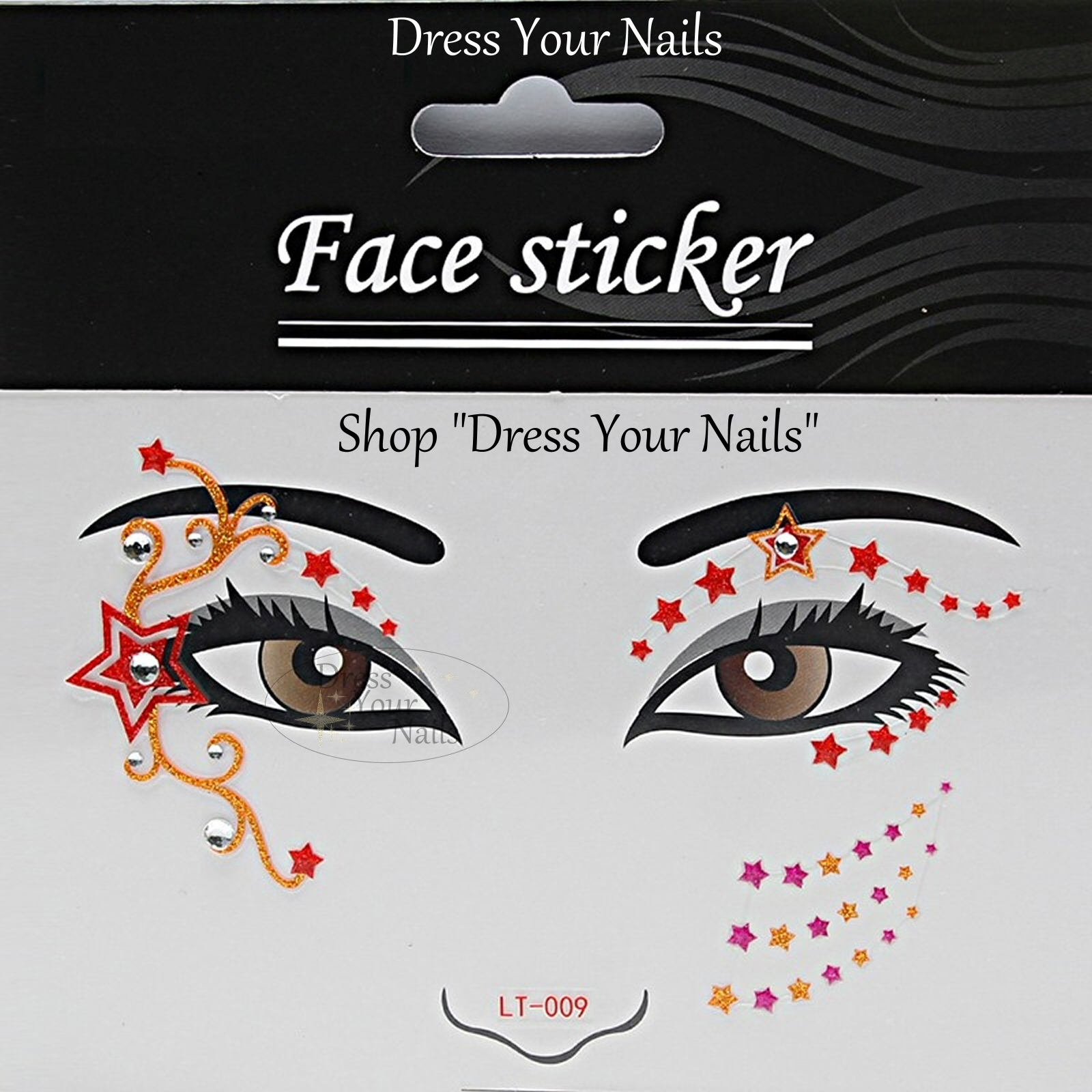 Eye Stickers Temporary Transfer Party Wear Hearts Flowers Masks Webs ...