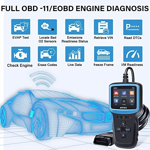 Obd2 Scanner Auto Check Car Engine Clear Fault Code Reader Automotive ...