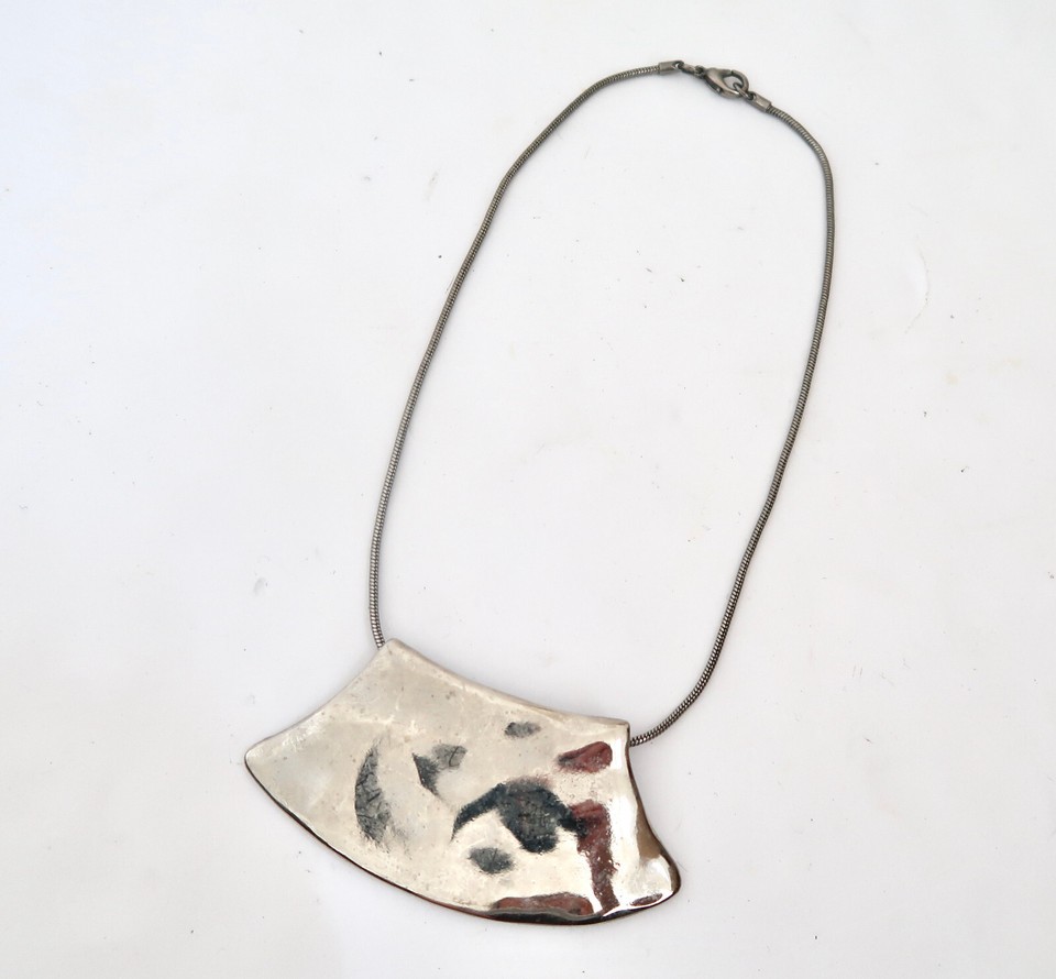 Hammered mod pendant necklace | eBay