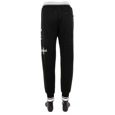 DOLCE & GABBANA Cotton Track Jogging Pants with Sacred Heart DOLCE & GABBANA Cotton Track Jogging Pants with Sacred Heart