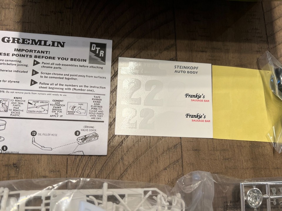 1/25 DTR Frankie Schneider Gremlin Modified Model Kit - Open Box ...