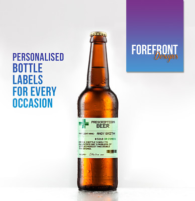 Personalised Prescription Beer/Lager Spoof Funny bottle labels ...
