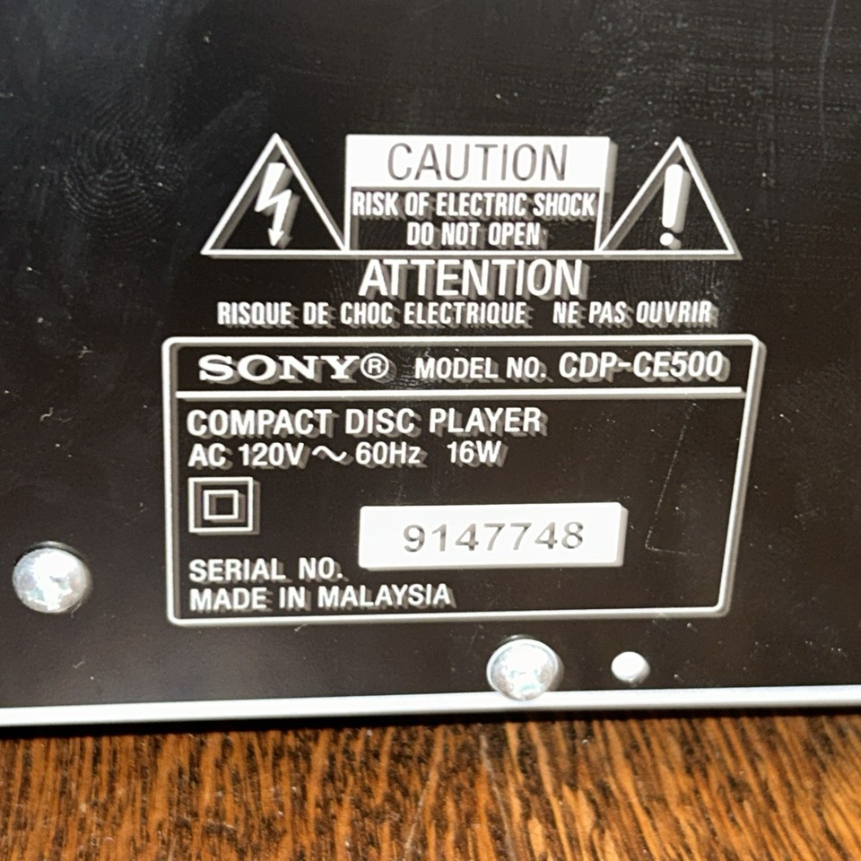 Sony CDP-CE500 5 Disc CD Changer Carousel Player USB Front Recorder | eBay