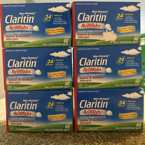 Claritin RediTabs 24Allergy Relief Lot of 6x60= 360 Tablets EXP 04/2025 ...