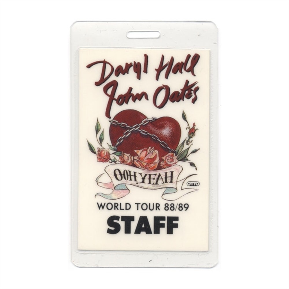 Hall & Oates 1988 Ooh Yeah Concert Tour Vintage Staff Laminated ...