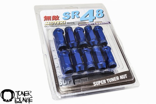 Muteki SR48 Blue 12X1.25 48mm Extended Open Ended 20 Pcs Lug Nuts Cone ...