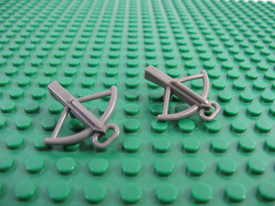 2x LEGO Old Dark Gray Crossbow Weapon Minifigure Castle Dragon Knights ...