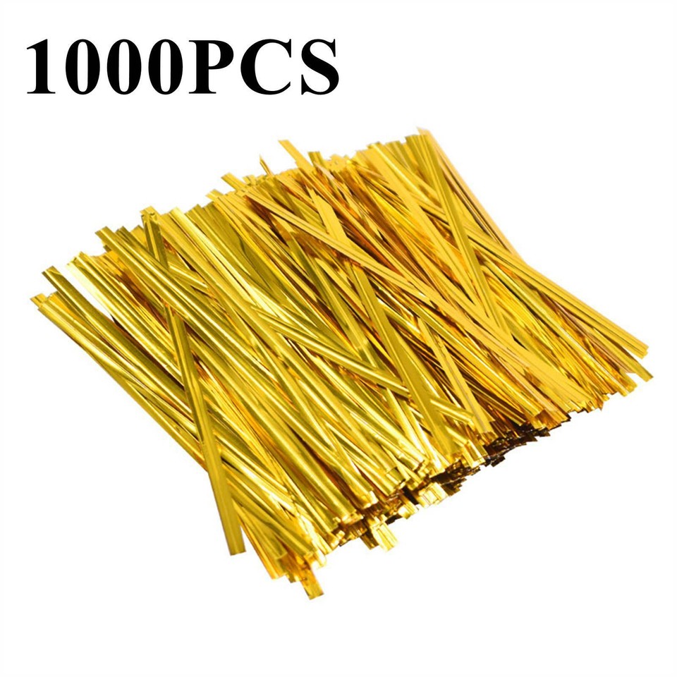 1000PCS Metallic Twist Ties Wire for Cello Bags Cake Pops 12cm Pack 2 ...