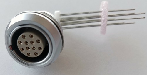 LEMO 12 PIN PCB CONNECTOR, GOLD PLATED PINS, RT ANGLE CONTACTS, EEG.3B ...