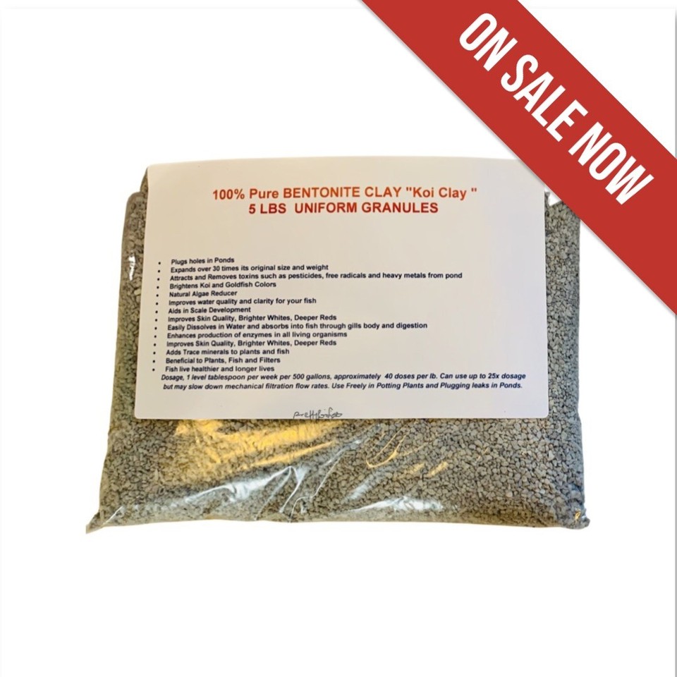 50 Lbs 100% Pure Granular Bentonite Clay for Koi Goldfish Ponds water ...