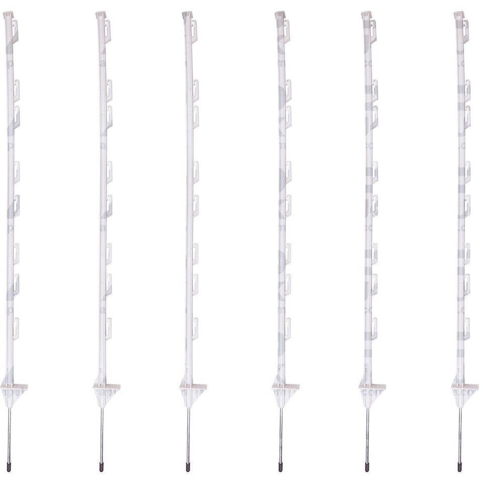 6 x 4ft Electric Fence White Poly Posts Poles Stakes 4 Foot Horse Post ...