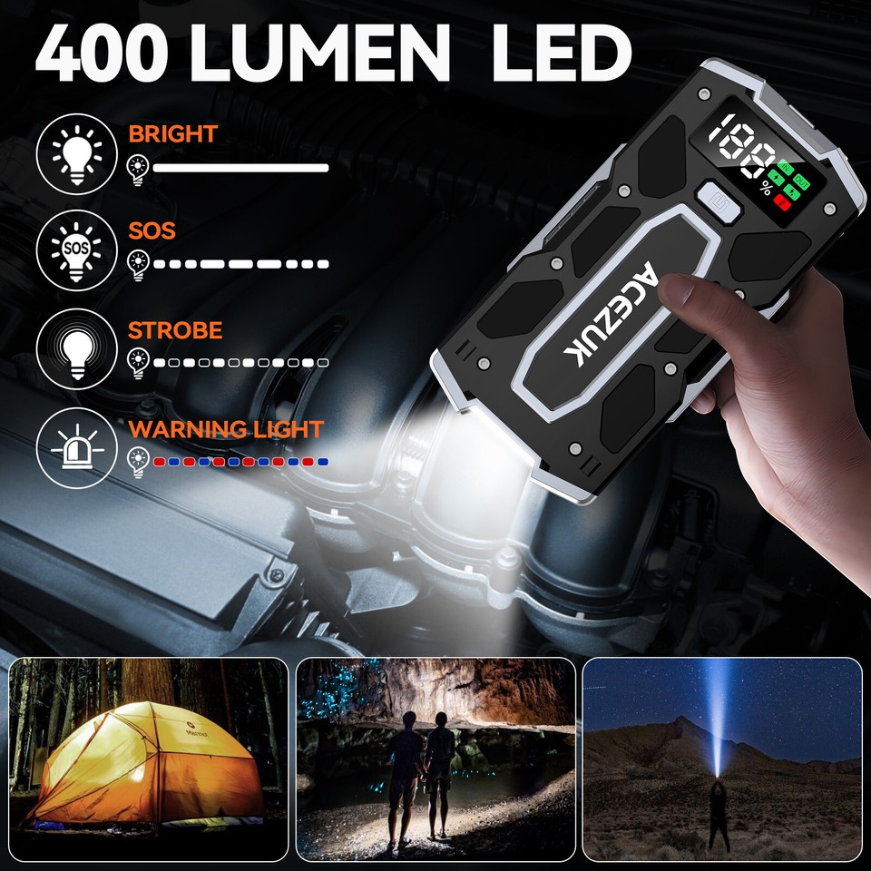 5000A Car Jump Starter Booster Jumper Power Bank Battery Pack Charge ...