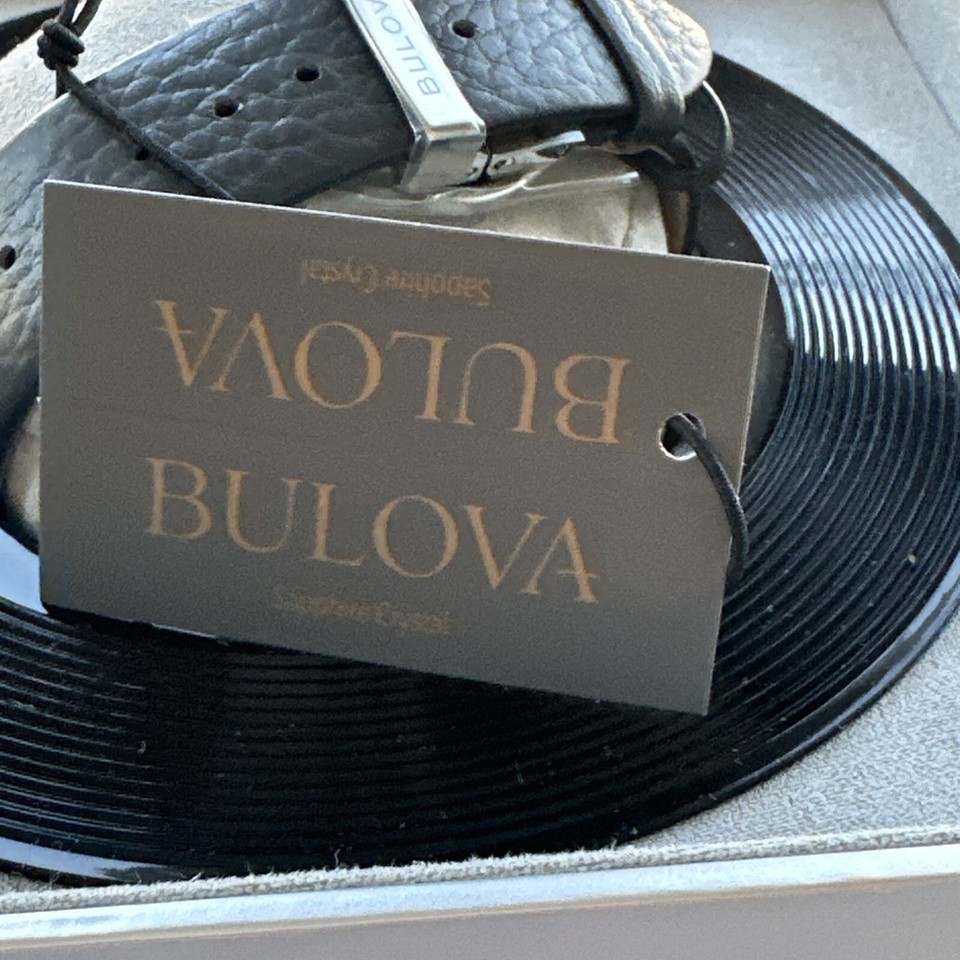 Bulova Men's Classic Frank Sinatra Quartz Gray Silver Leather Watch 30 ...